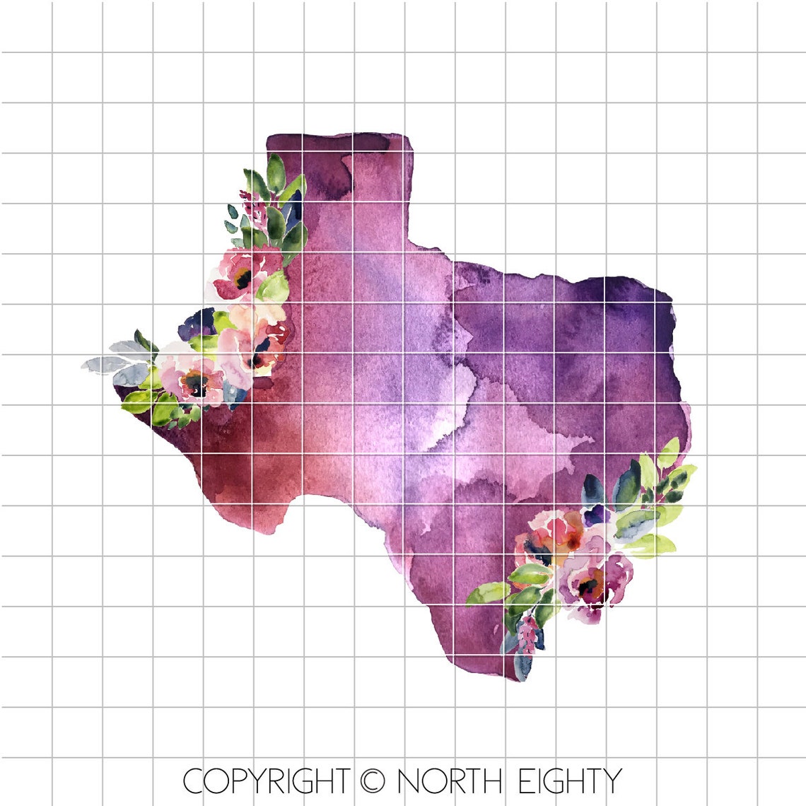 Texas Sublimation Design Floral Watercolor Png Texas Home | Etsy