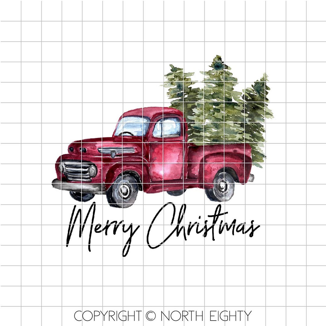 Red Truck Sublimation - Merry Christmas Instant Download - Christmas ...
