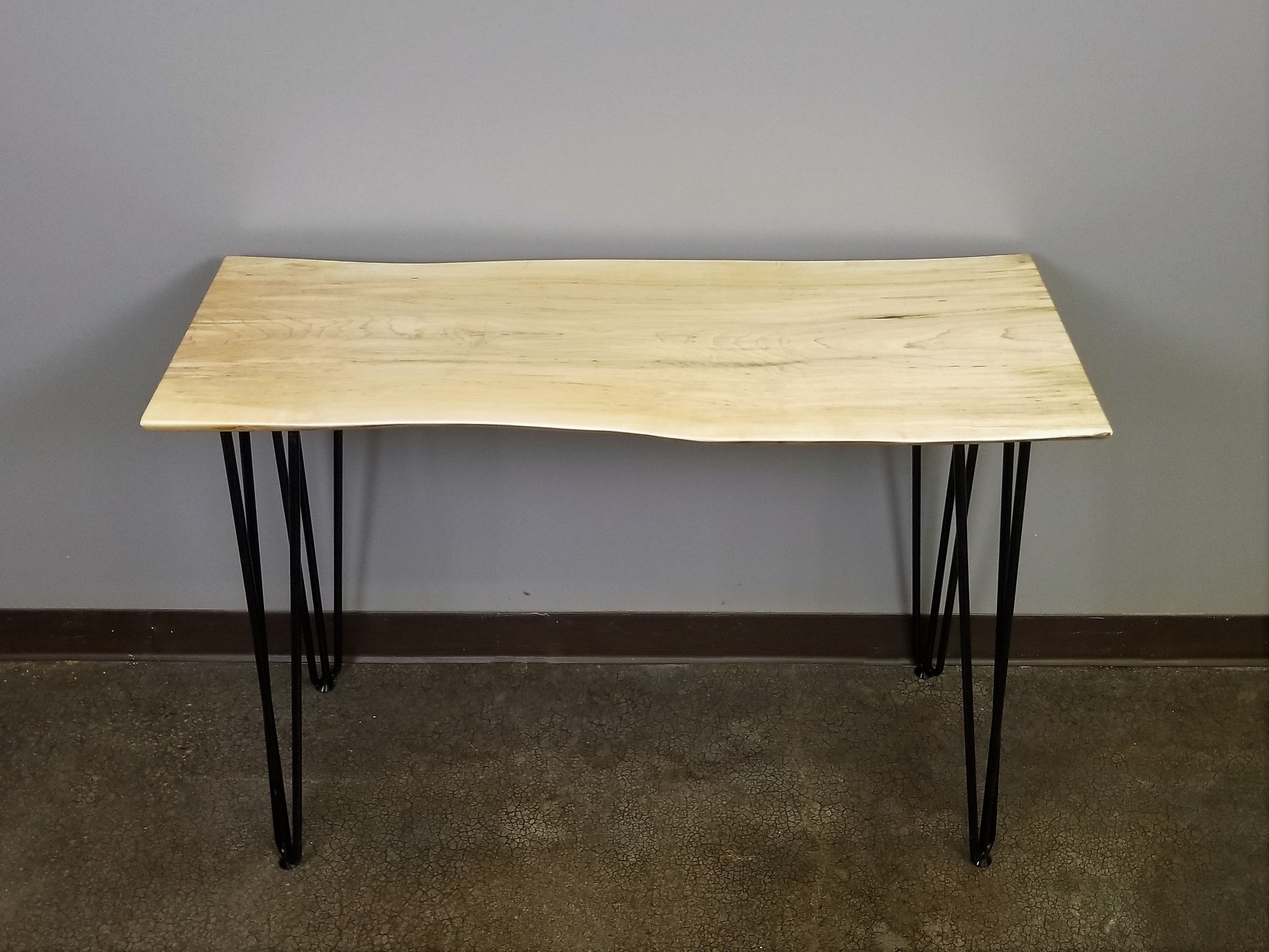 Spalted Maple Live Edge Entry Table With Metal Base - Etsy