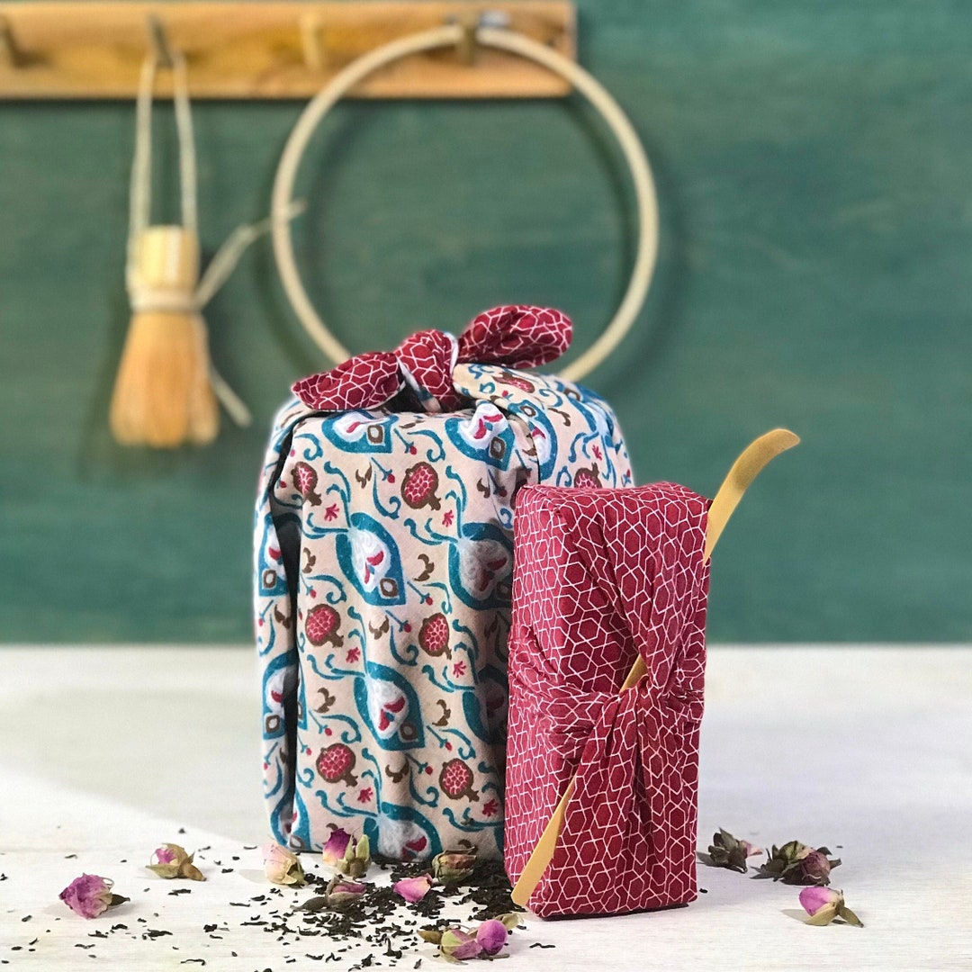 Furoshiki Reusable Wrapping Fabric, Muttertagsgeschenk, Fabric Gift ...