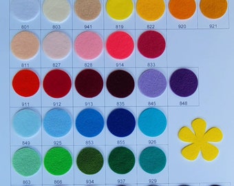 Felt Color Chart | Etsy