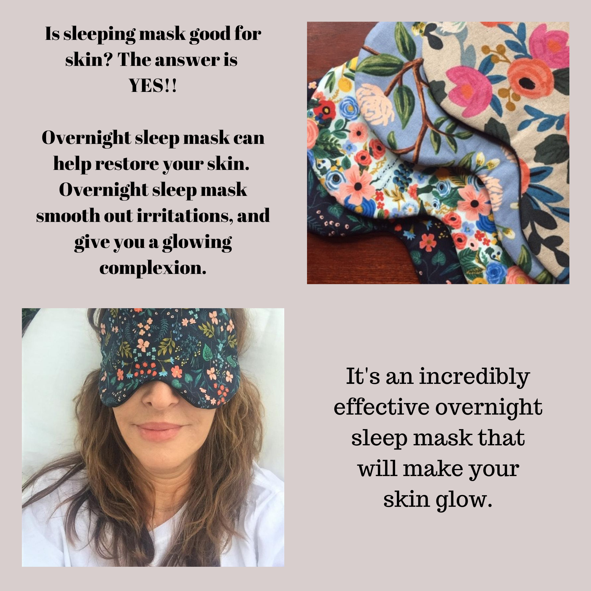 Oversized Sleep Mask for Women/floral Eye Mask /sleep Eyes Mask ...