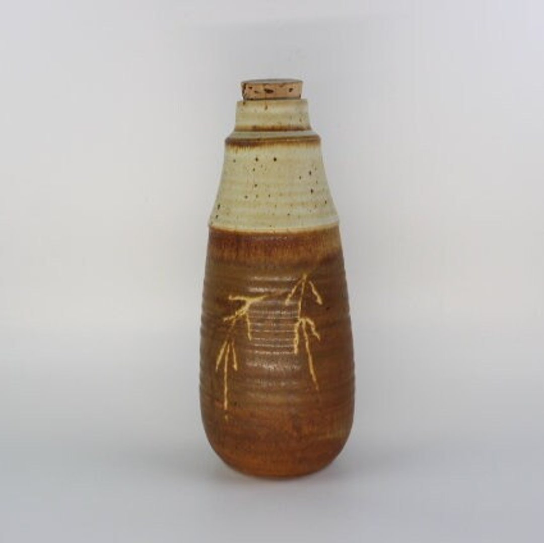 Stoneware Pottery Saki Decanter Bottle, Pottery Corked Jar/earthenware ...