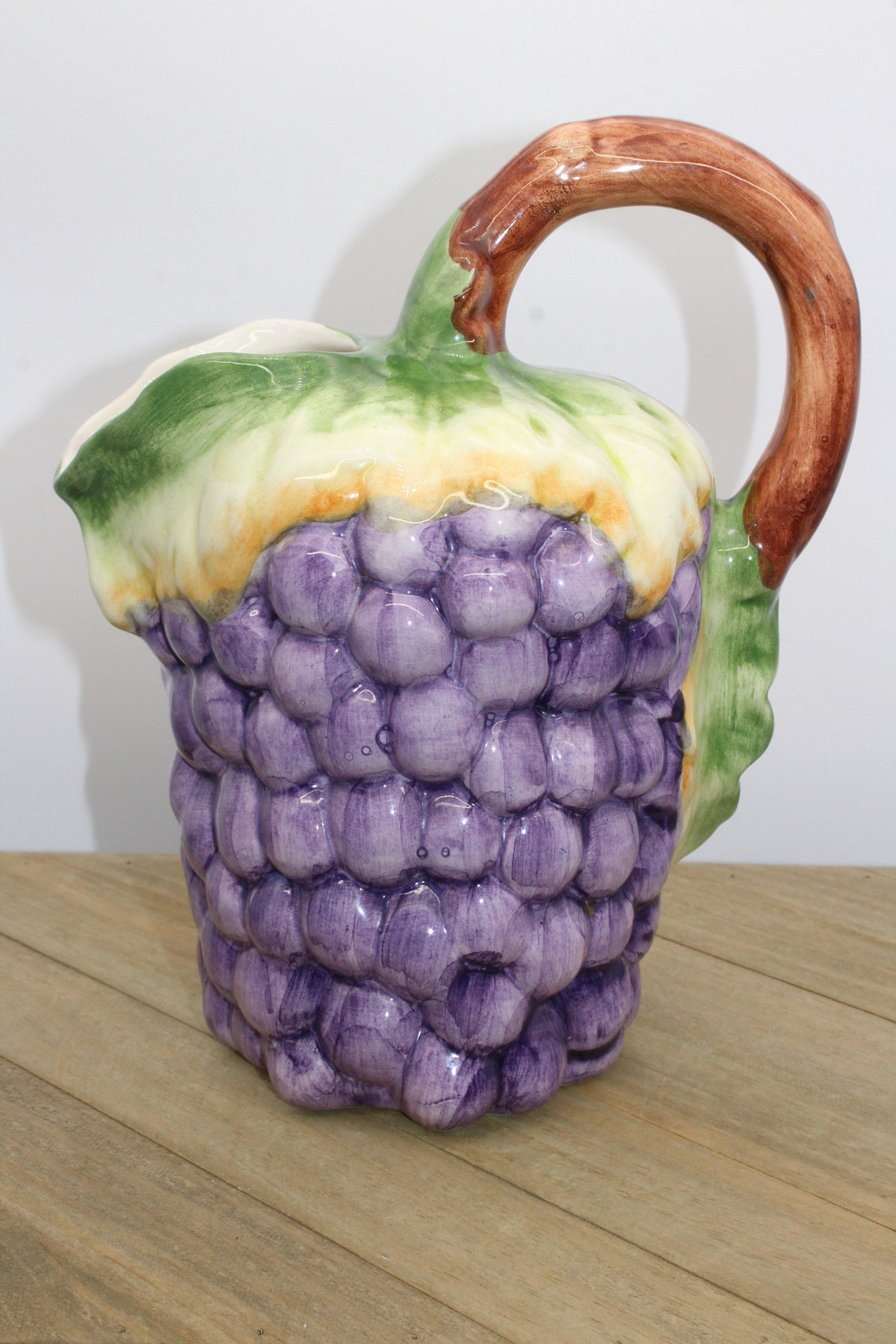 Vintage Majolica Grape Pitcher/ Art Pottery Grape Pitcher/Made | Etsy