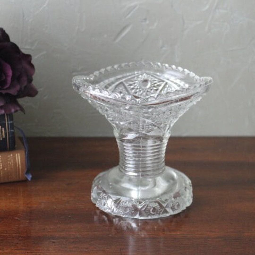 Vintage Mckee Glass Concord Clear Pattern Punch Bowl Baseeapg Vase Milk Glass Vase Etsy