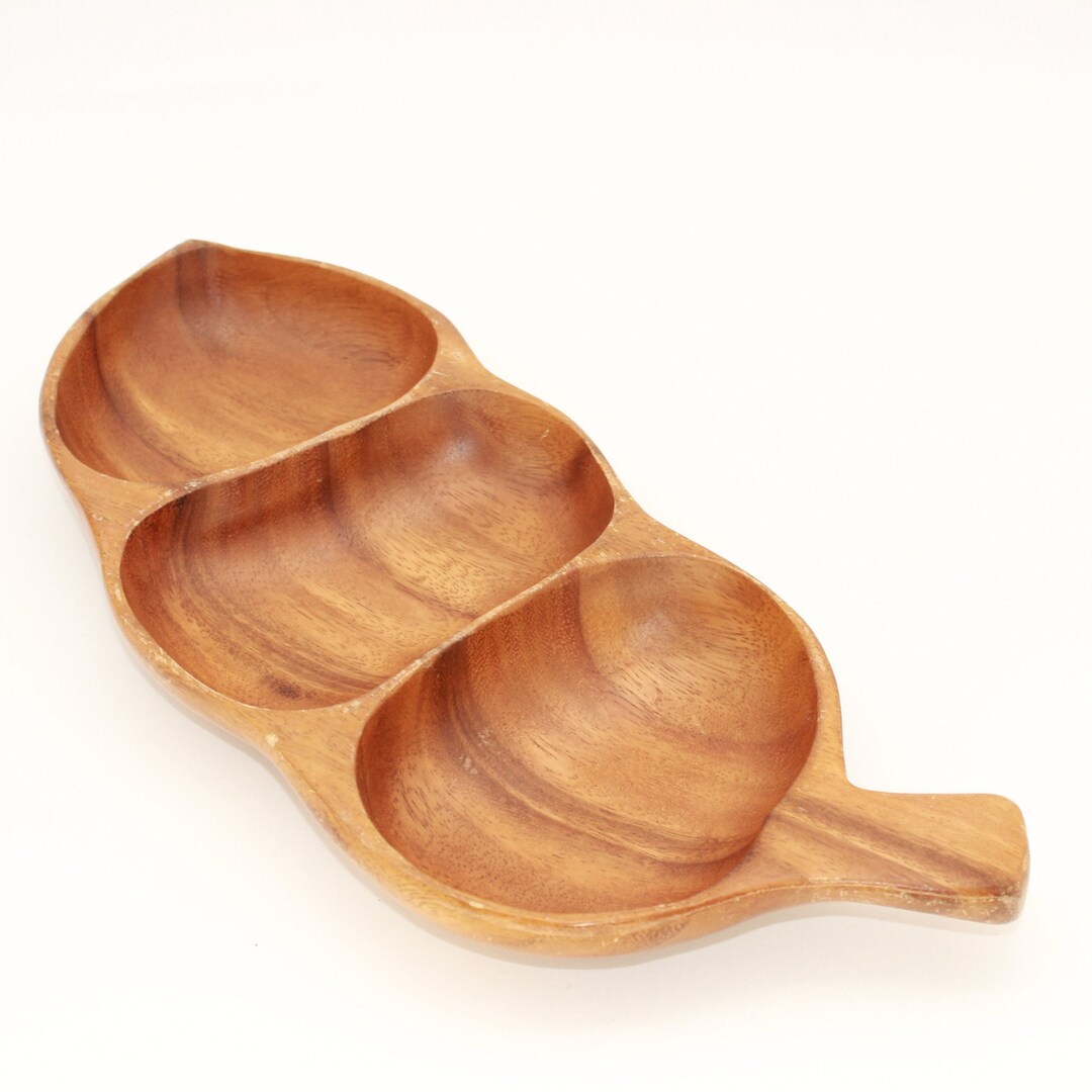 Vintage BOHO Monkey Pod Dish/wood Dish/ Peapod Wood Serving Dish/wood ...