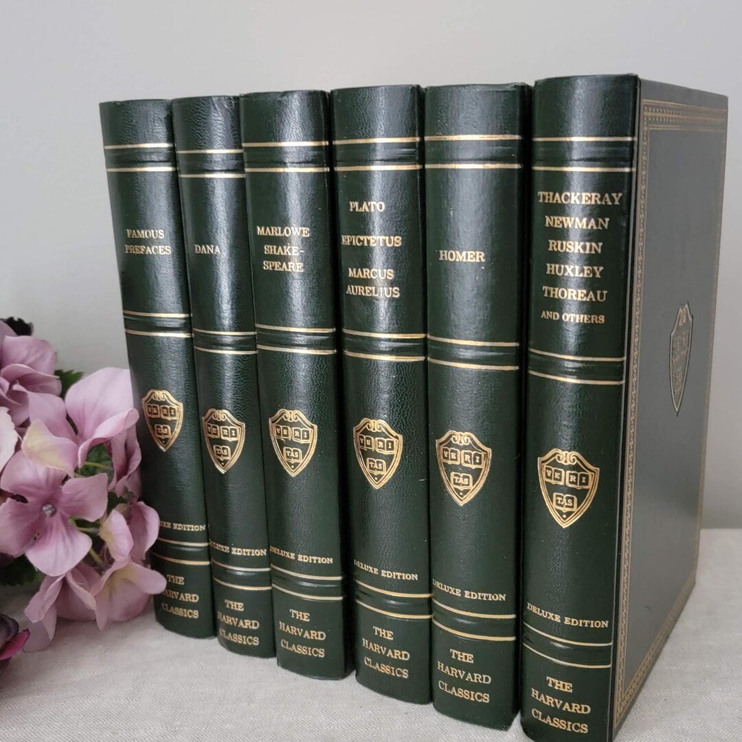 The Harvard Classics Set of 6 Leatherbound Books Dark Green With Gold ...