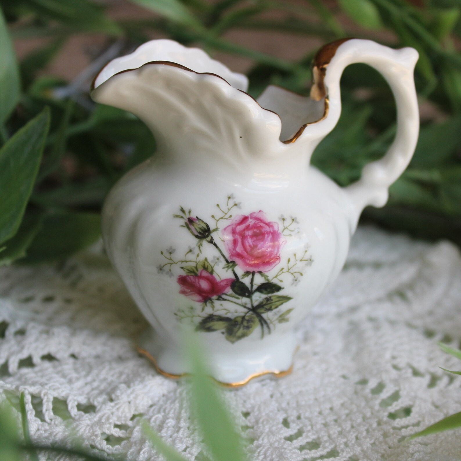 Vintage Floral Lefton's China Mini 3.25 Creamer/ - Etsy