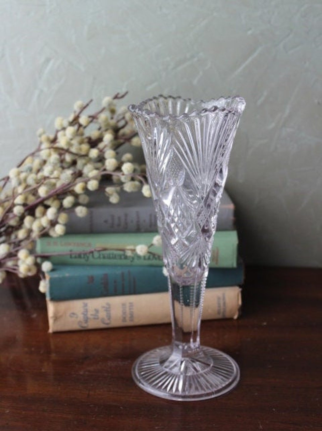 Antique 1800's EAPG Mckee Hickman Glass 10" Jubilee Trumpet Vase ...