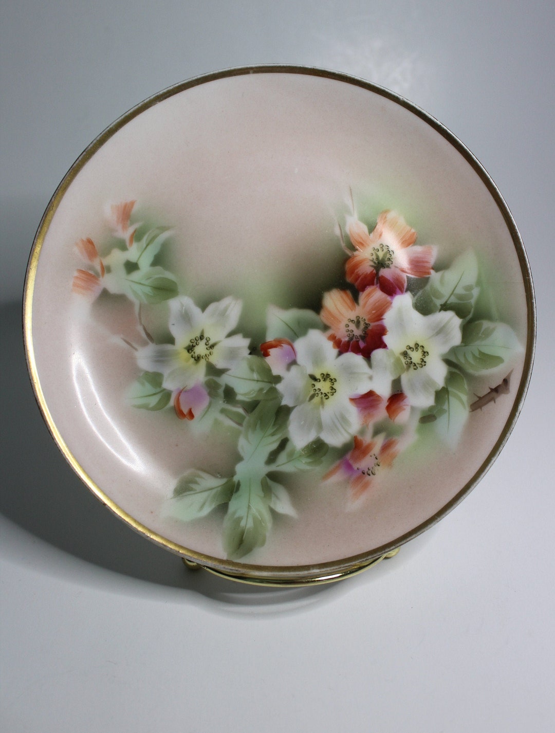 Vintage Floral Hand-painted Bavaria Plate, Welmar Germany - Etsy