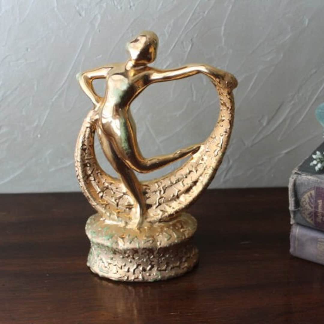 Stunning Vintage Art Deco Weeping Gold Scarf Dancer Statue/isadora ...