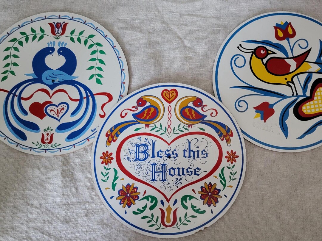 Set of 3 Pennsylvania Dutch Hex Sign Combo-used, Bless This House ...