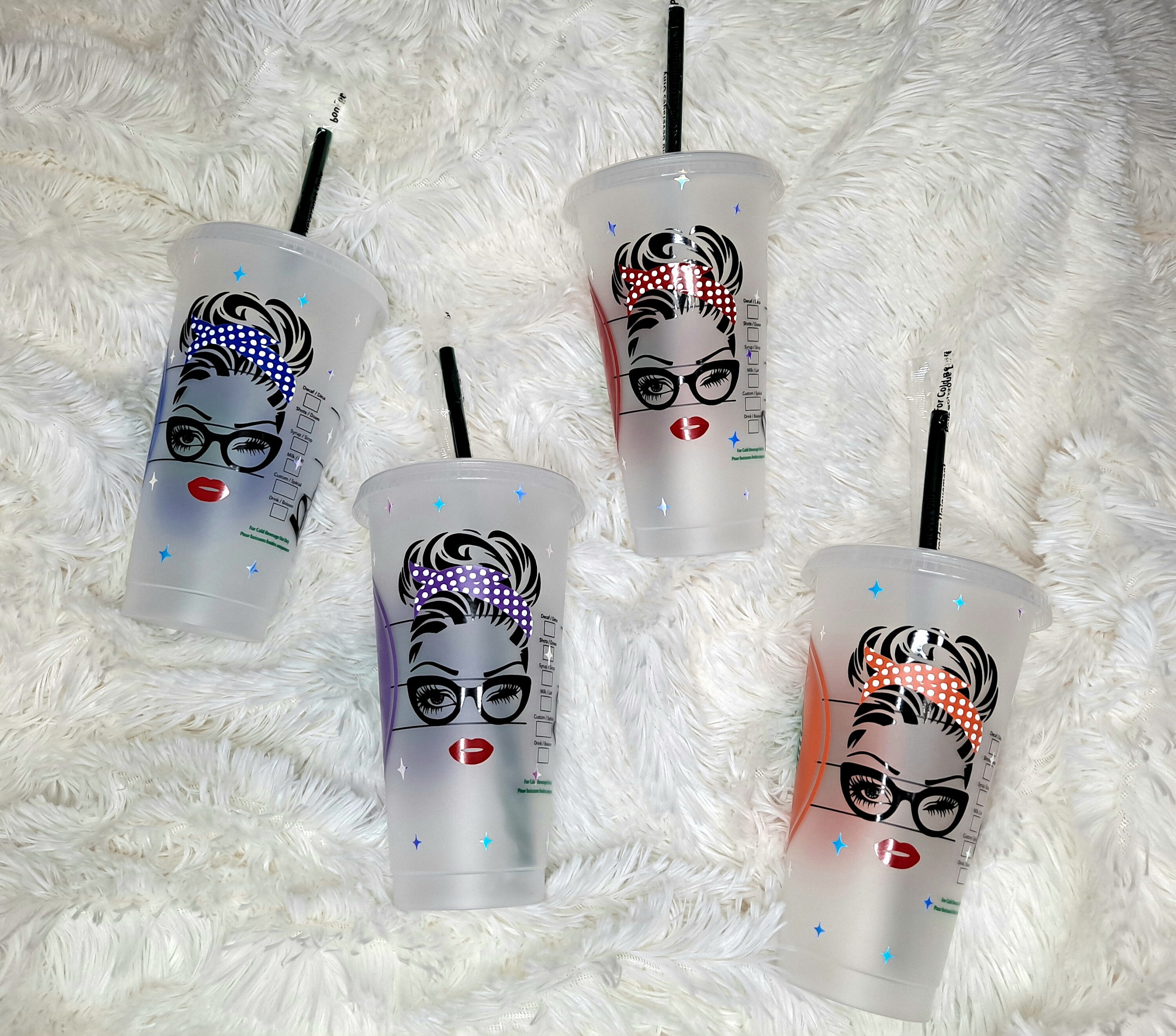 Messy Bun Starbucks Cold Cups - Etsy