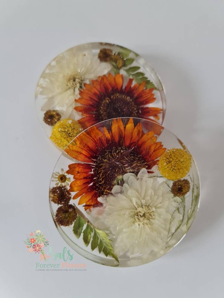 CUSTOM MADE Flower Preservation Coasters Funeral Flower | Etsy