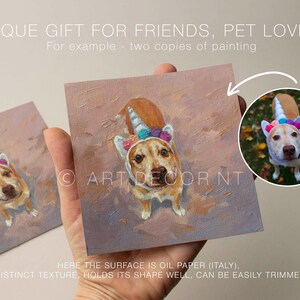 Mini Pet Portrait: Custom Hand-painted Dog Memorial Art (4x4) - Etsy