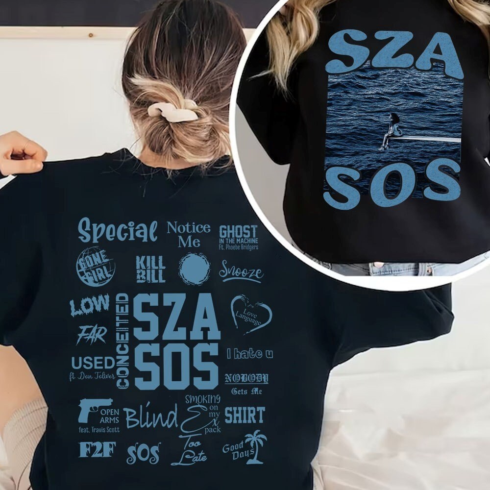 SZA Sweatshirt, Sza Merch, SZA SOS Full Tracklist Sweatshirt, The Sos ...