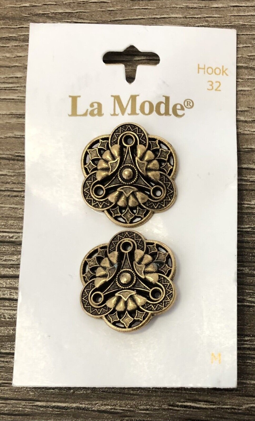 La Mode Metal Antique Gold Buttons Shank Pack of 2 -22mm Hook 32 - Etsy ...