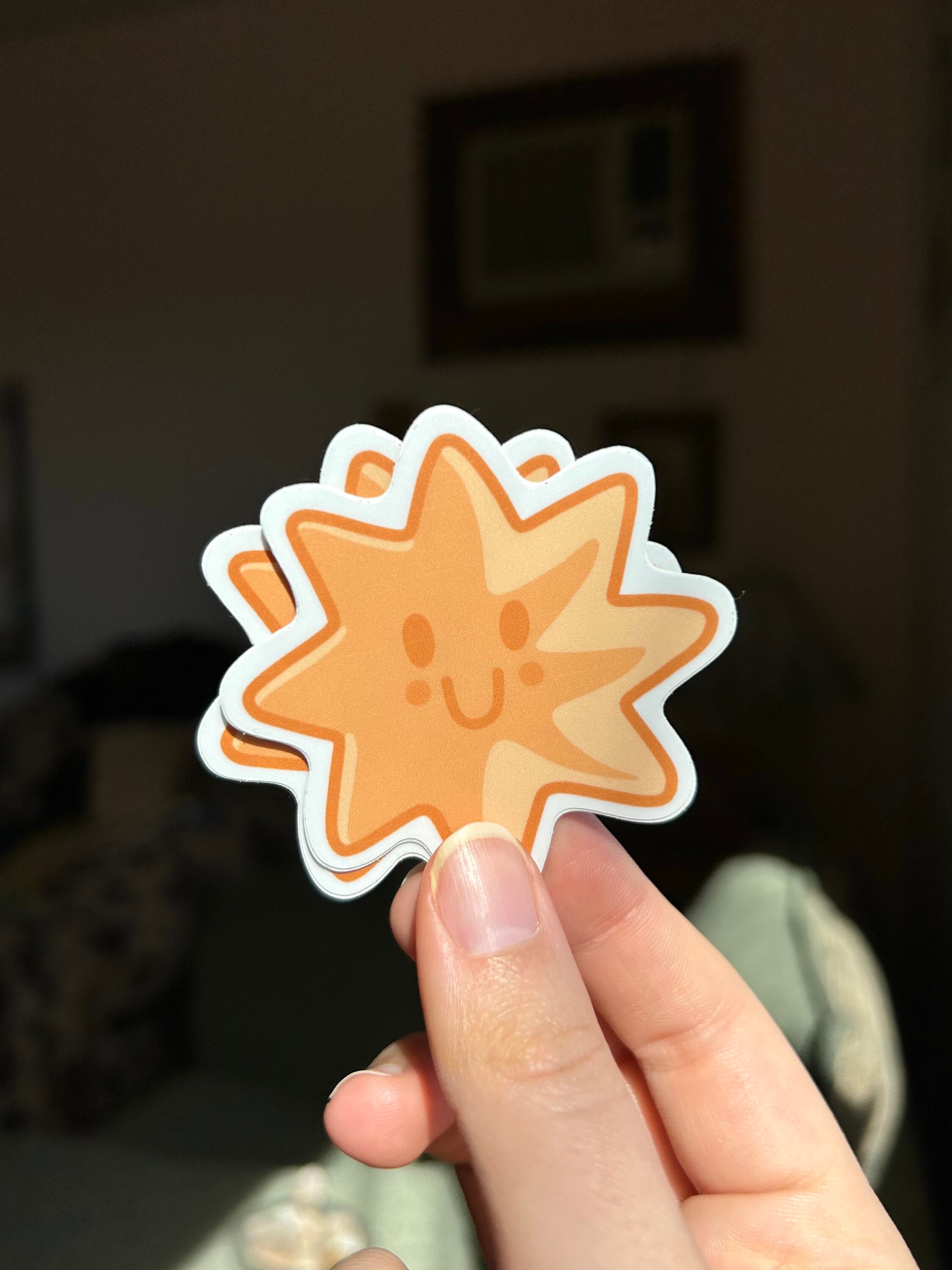 Smiley Yellow/blue Star Vinyl Sticker / Weatherproof Sticker for Car ...