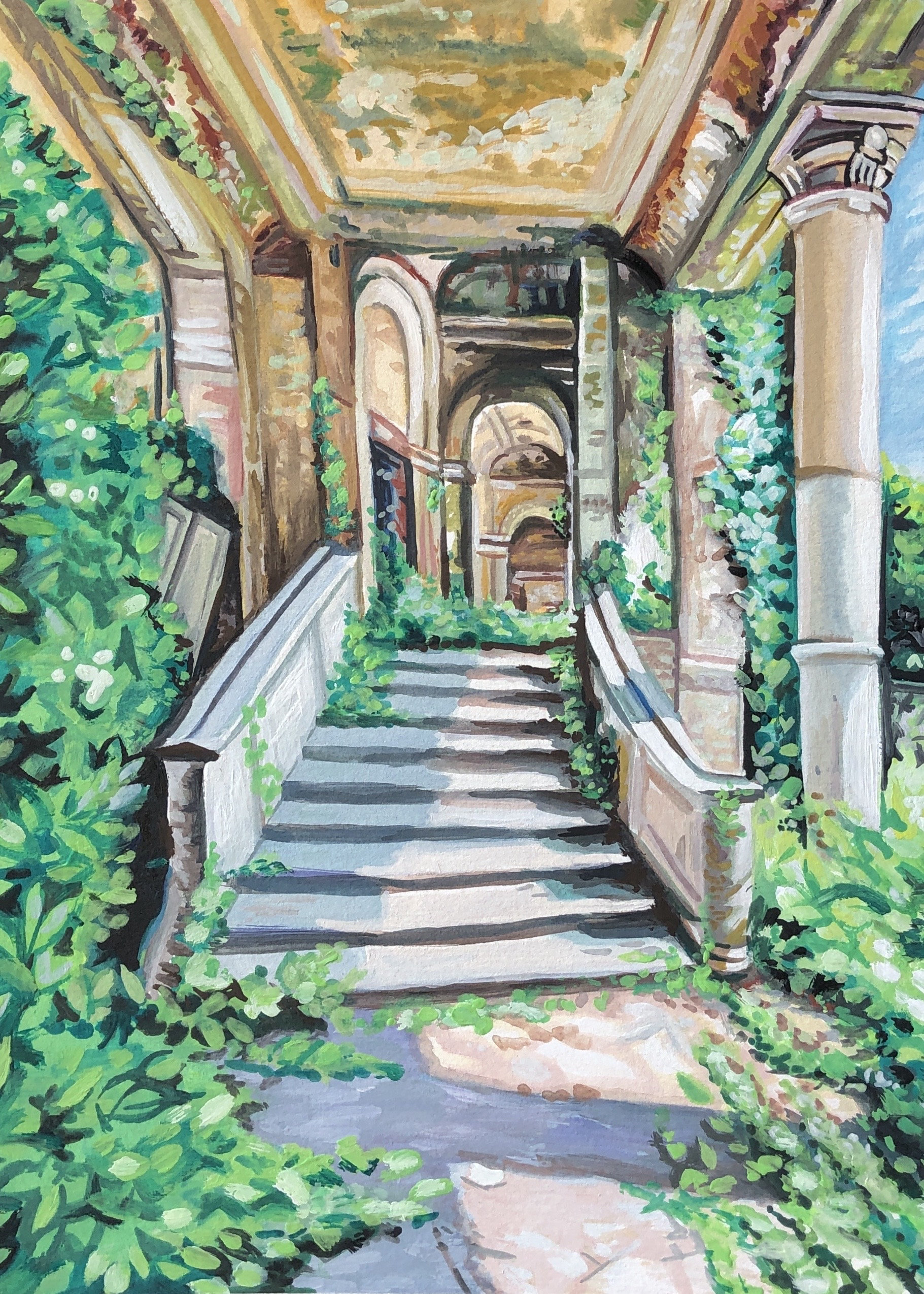 Overgrown Colosseum Gouache Painting Art Print - Etsy