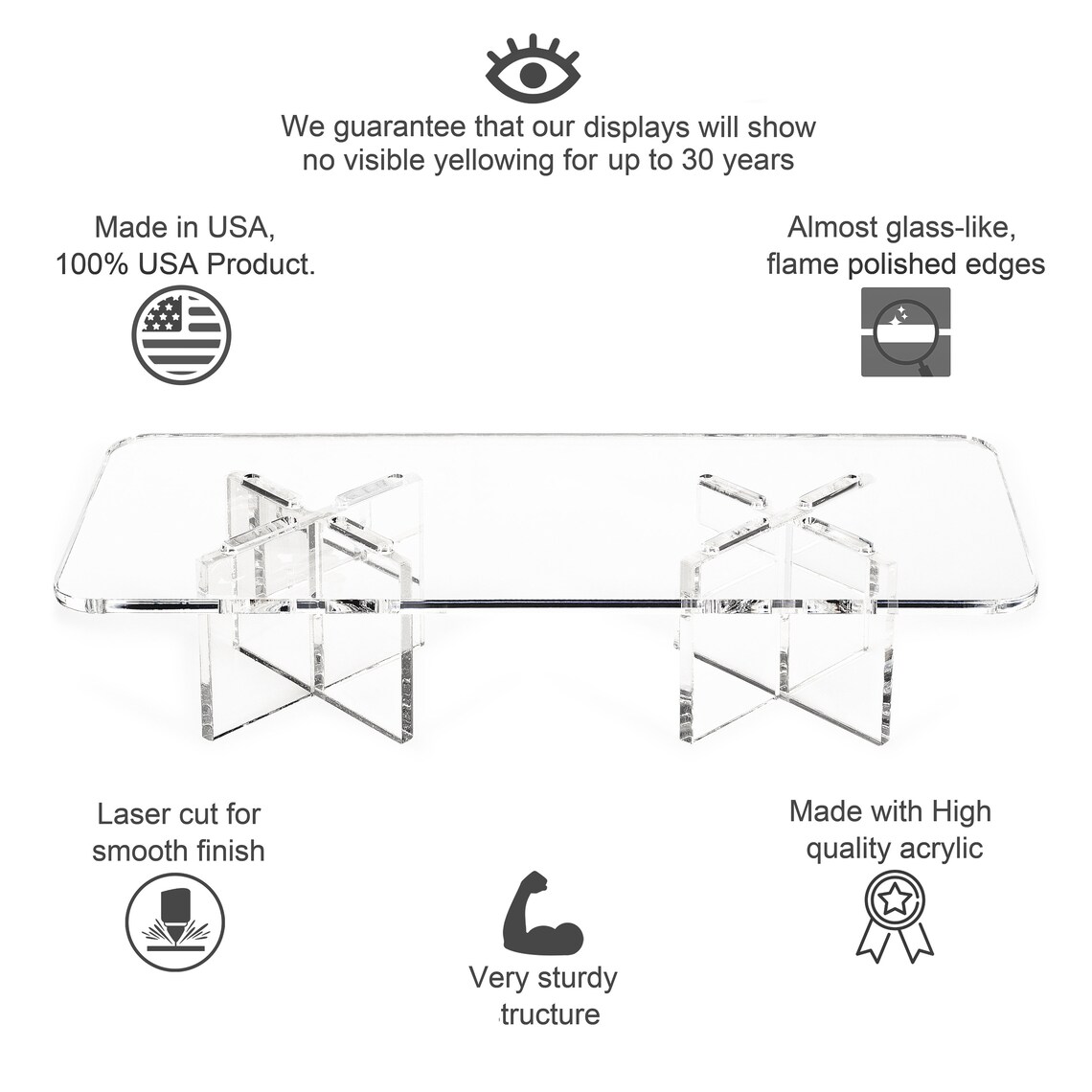 Clear Choice Acrylic Rectangle Disassemble Riser Display - Etsy