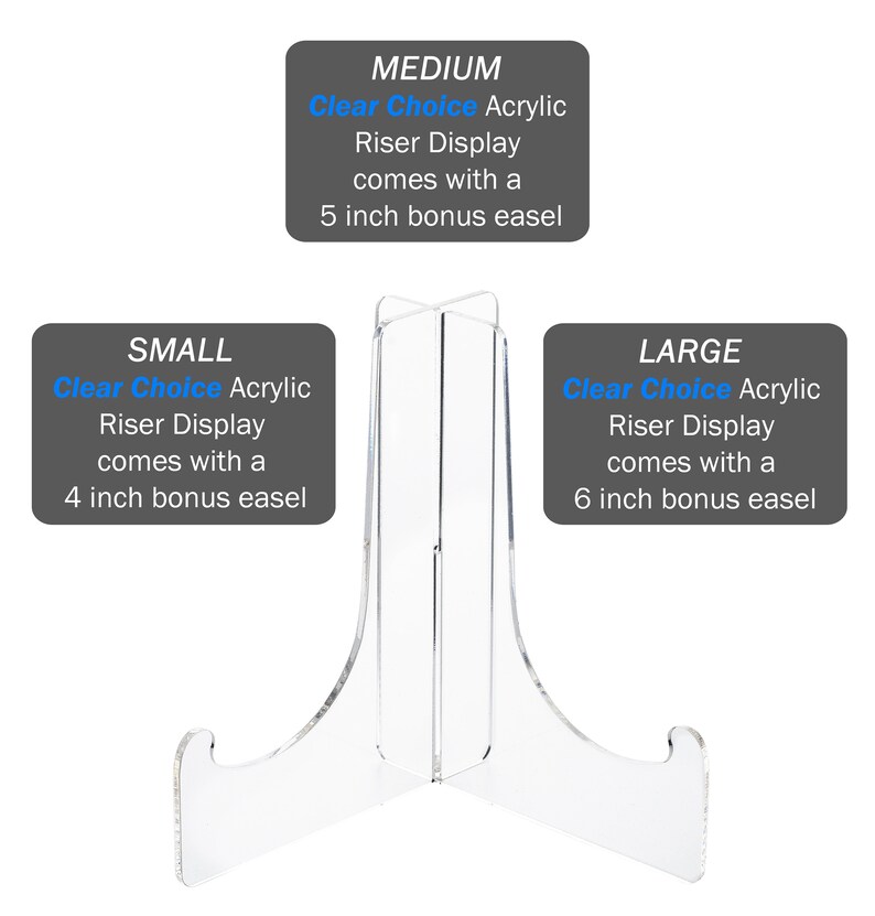 Clear Choice,4 Step Acrylic Riser Display Stand W/easel | Multipurpose ...