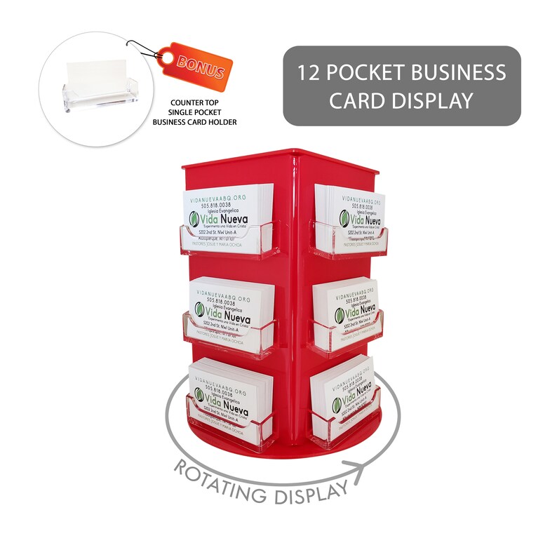 Clear Choice Deluxe Rotating Business Card Display | Great for Medical ...
