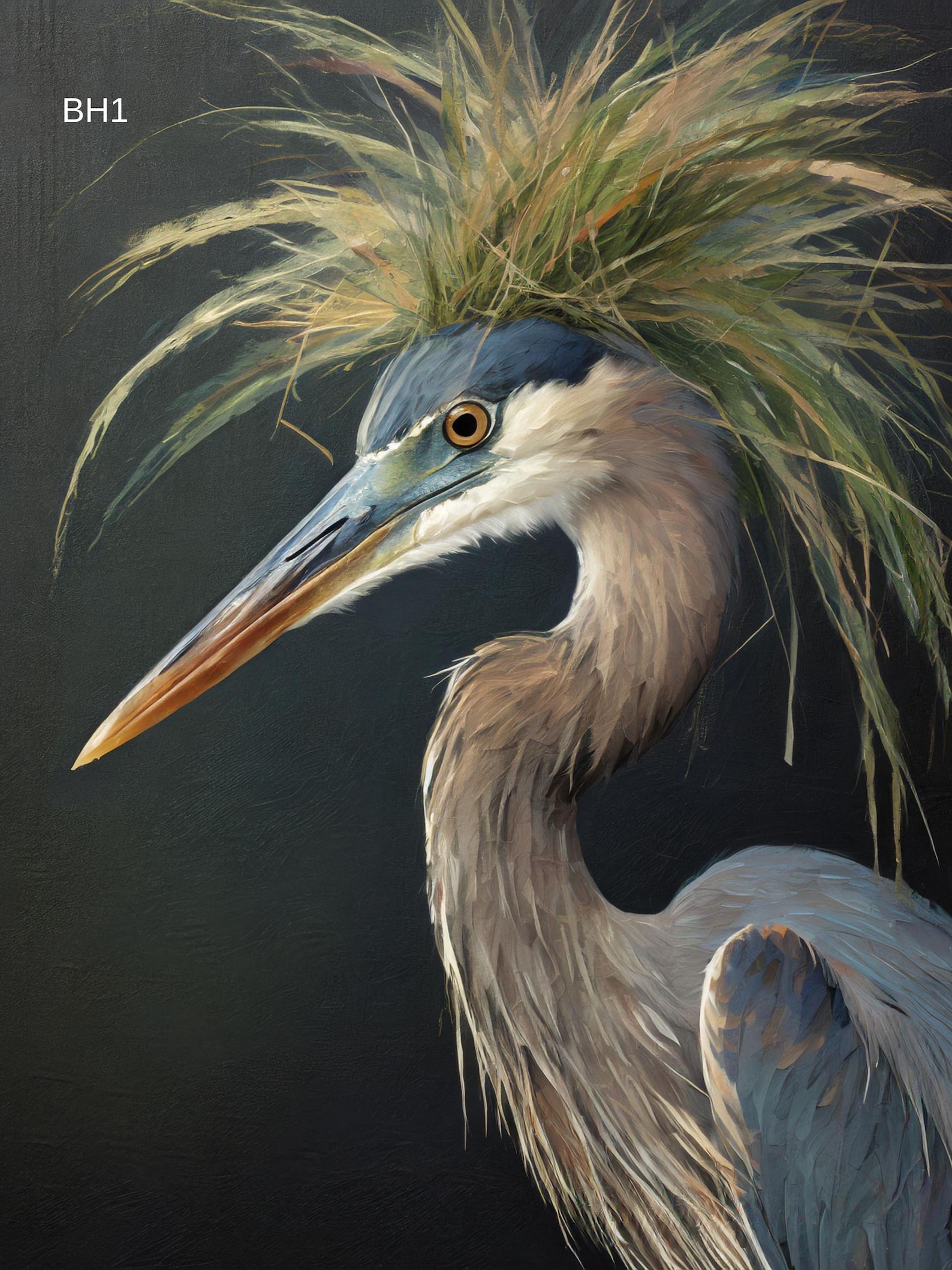 Whimsical Blue Heron Collection- Unique Bird Art and Notecards - Etsy