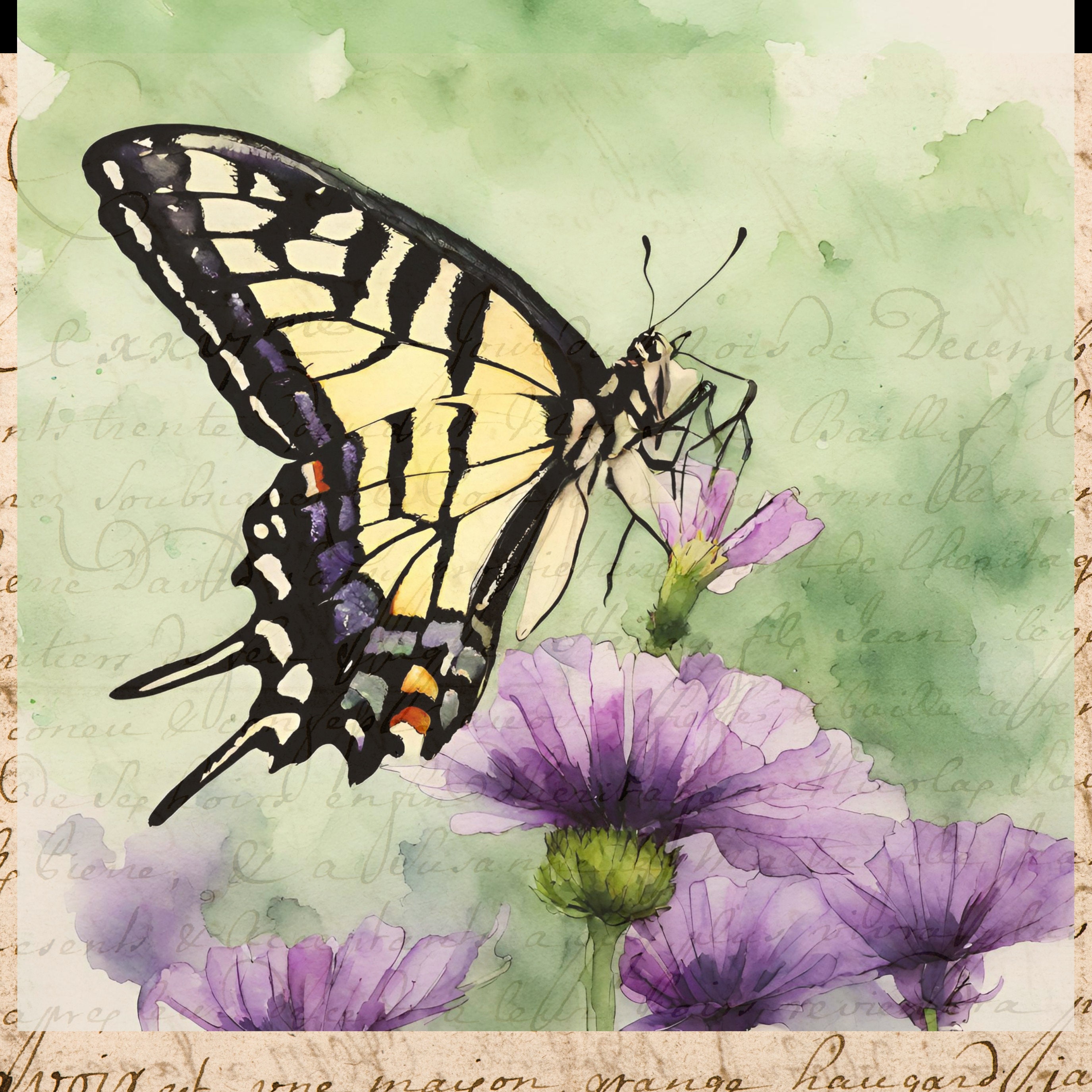 Notecards: Set of 10-watercolor Style Butterfly and Botanical Art - Etsy