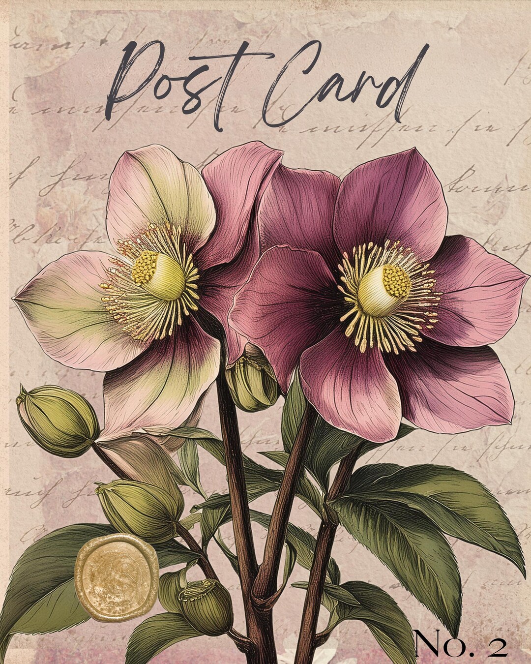 Vintage Floral Art Print: Shabby Chic Cottagecore Home Decor - Etsy
