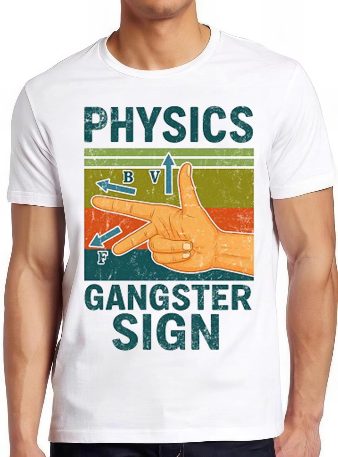Physics Gangster Sign Hand Vector Funny Parody Science Unisex Men Women ...