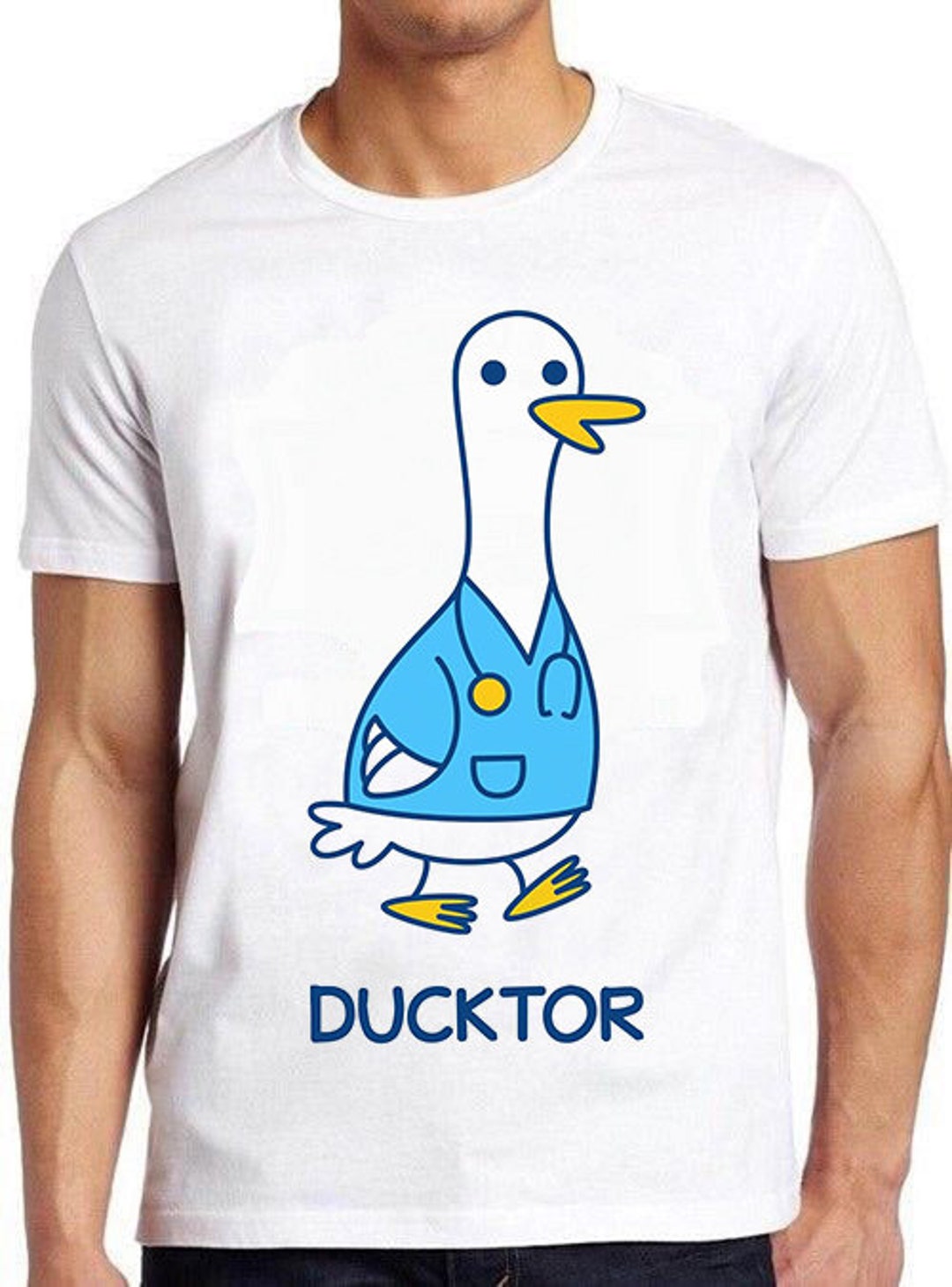 Ducktor Duck Doctor Funny Meme Style Unisex Gamer Movie Music Top Mens ...