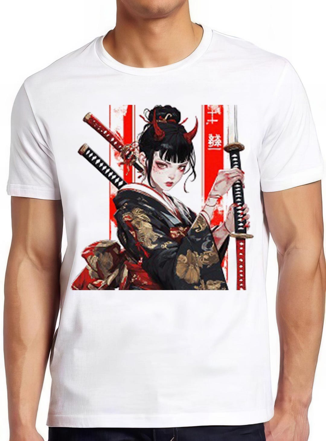 Japanese Ninja Geisha Samurai Girl Manga Meme Joke Funny Retro Mens ...