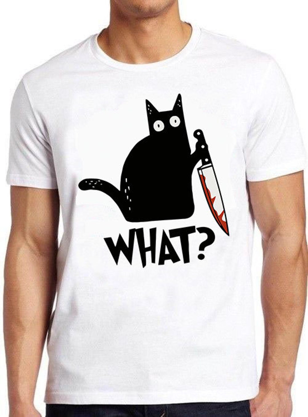 Gato qué gato negro asesino con cuchillo Meme regalo estilo divertido ...