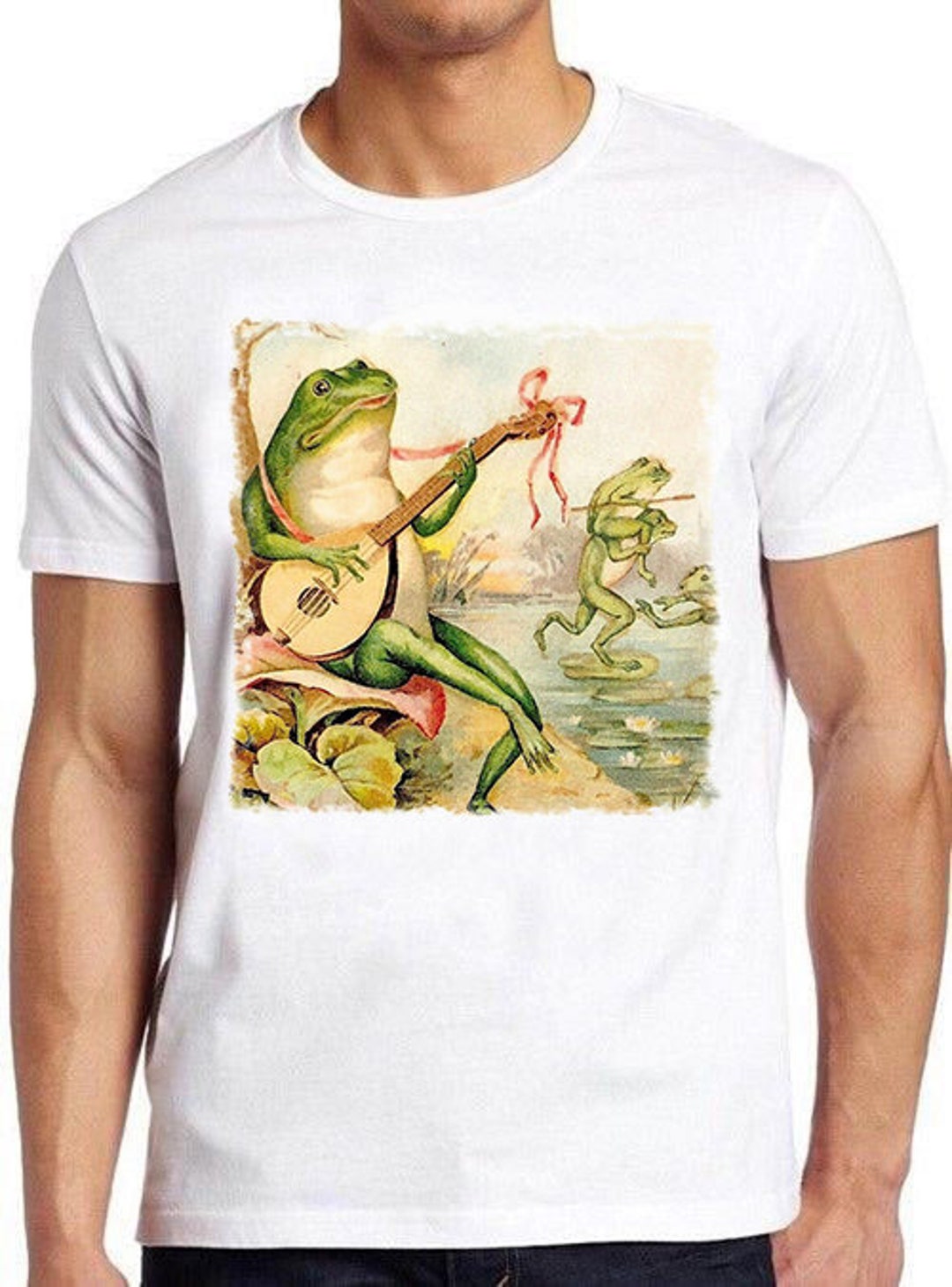 Frog Toad Playing Banjo Guitar Music Art Funny Gift Tee T Shirt 1350 - Etsy
