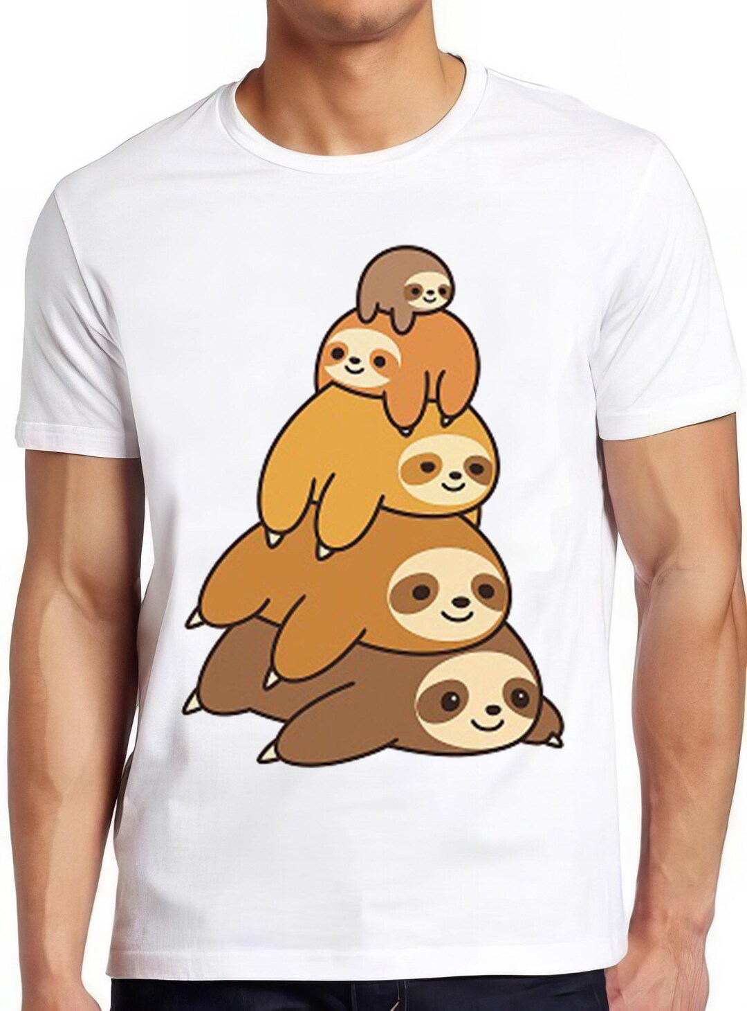 Sloth Stack Pullover Meme Funny Style Cult Movie Music Gift Tee T Shirt ...