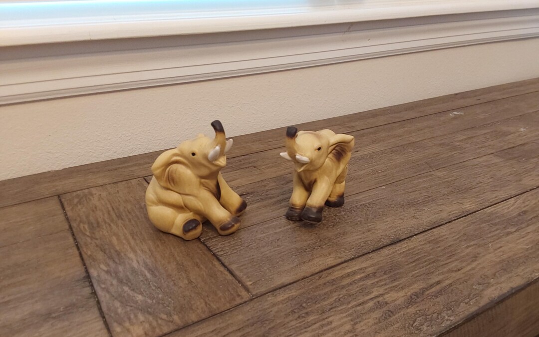 Vintage Lefton Elephant Figurines: Hand-painted Porcelain Collectibles ...