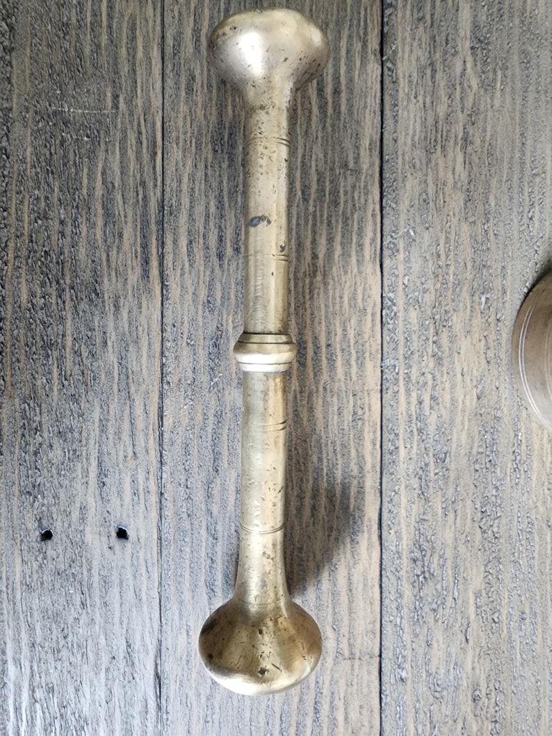 Vintage Solid Brass Mortar and Pestle - Etsy