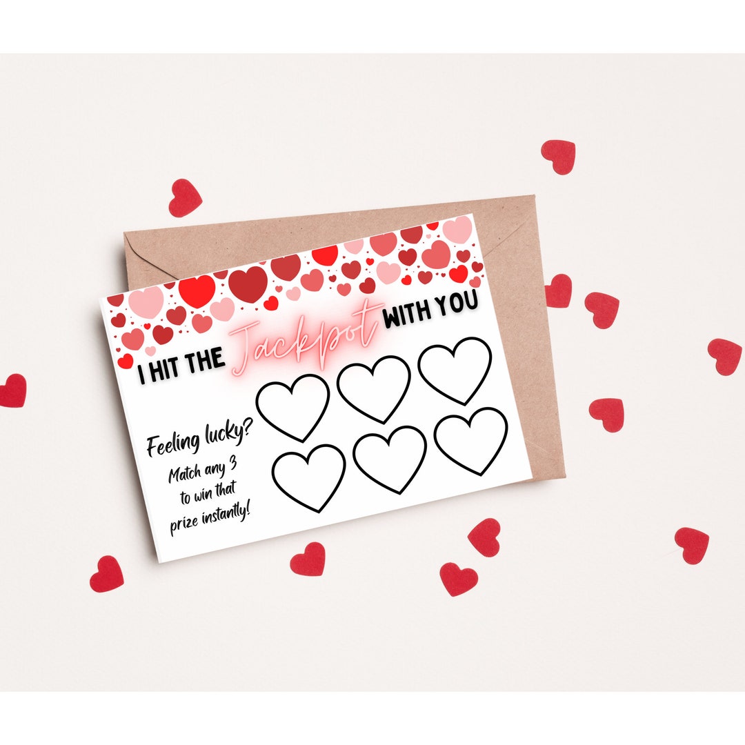 I Hit the Jackpot With You, Love Lottery, Valentines Day Card - Etsy