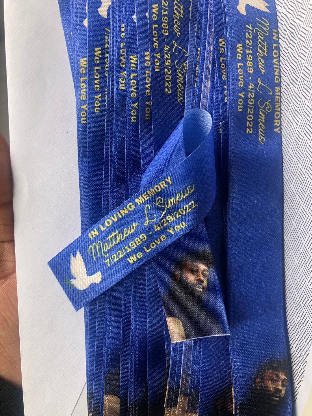 Personalized Memorial Ribbons for Funeral - Customizable Keepsake - Etsy