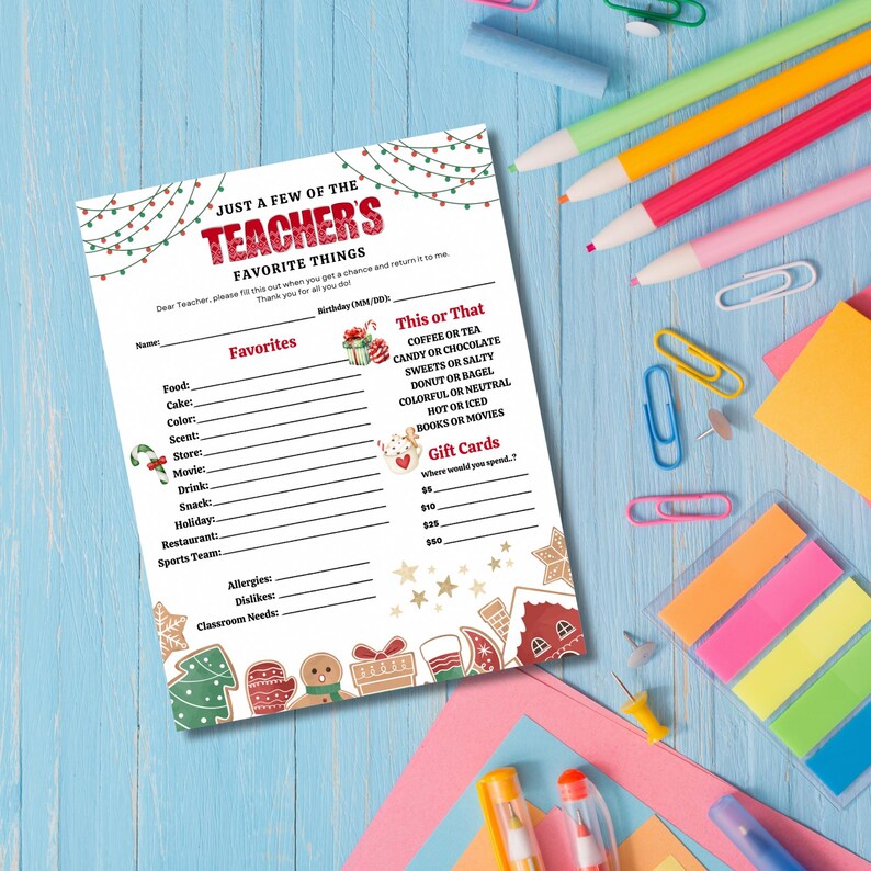 Teacher’s Wishlist Printable PDF | Instant Download | Perfect for ...