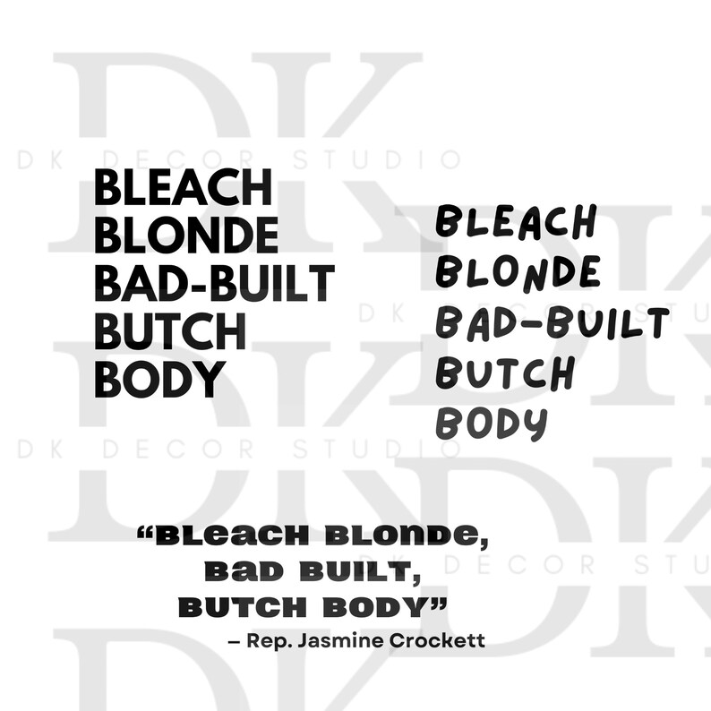 Bleach Blonde, Bad Built, Butch Body PNG Files, Digital Bundle, Jasmine ...