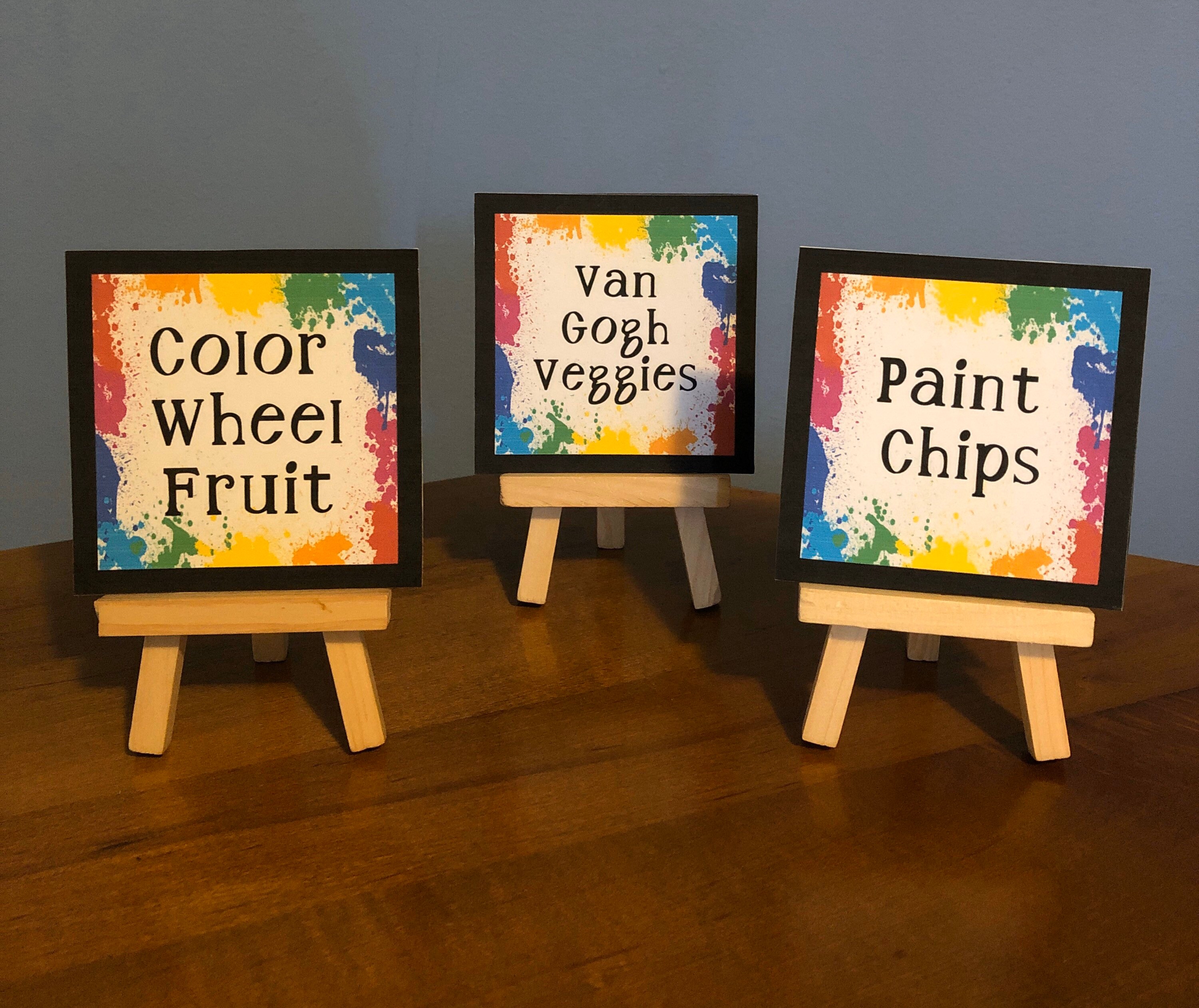 Paint Party Food Signs Set of 3 Food Signs - Etsy