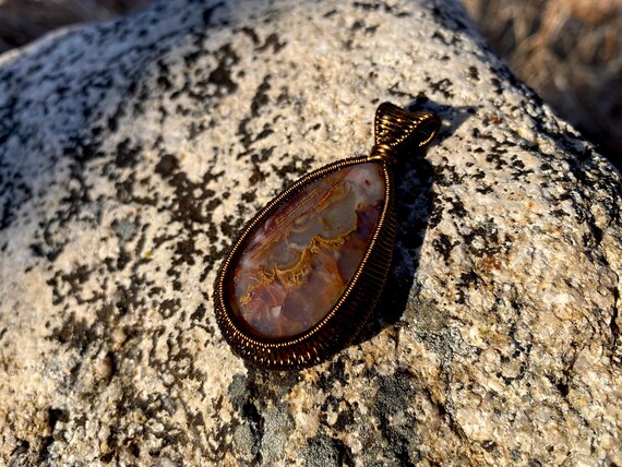 Plume Agate Wire Wrap - Etsy
