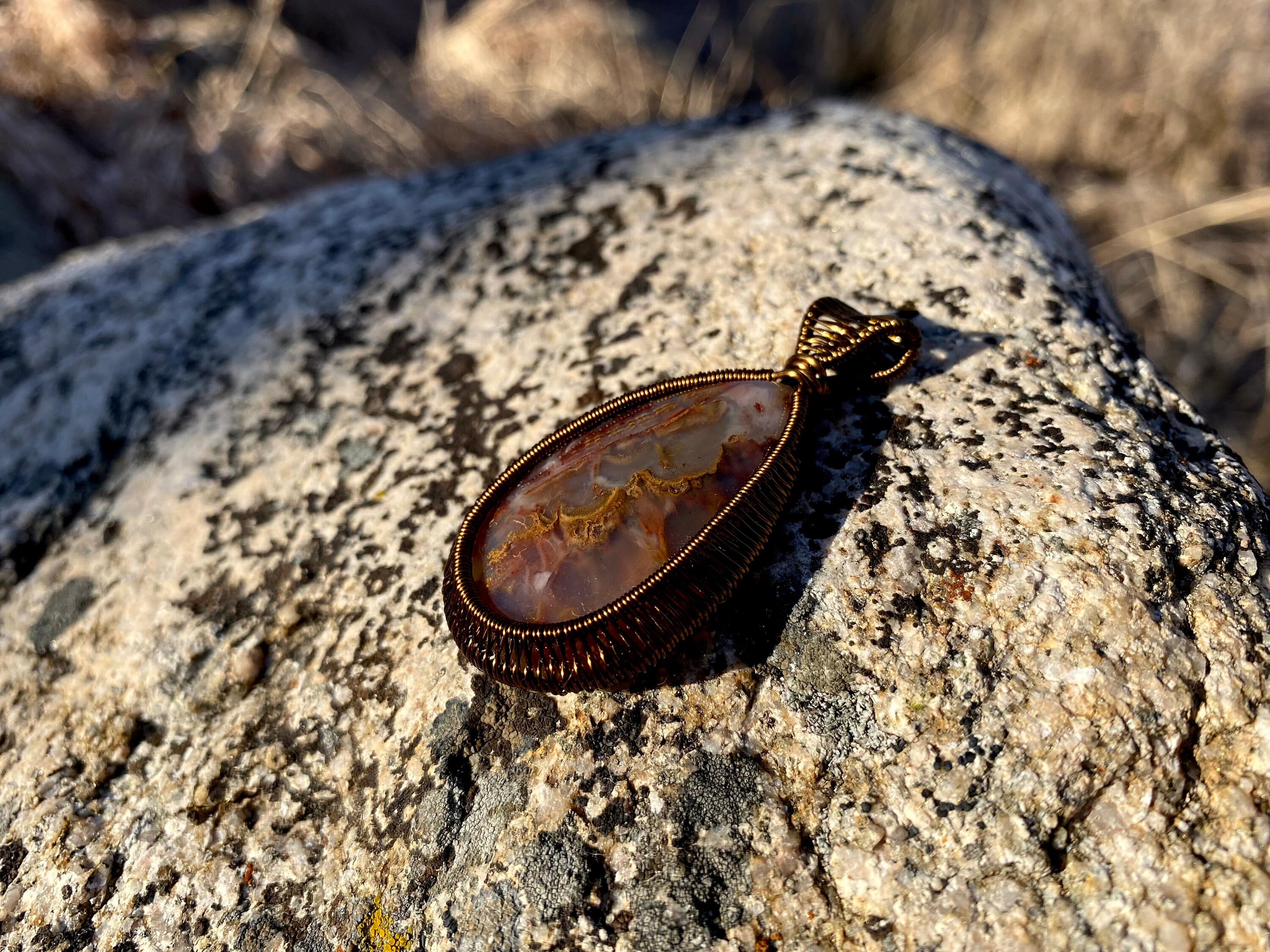 Plume Agate Wire Wrap - Etsy