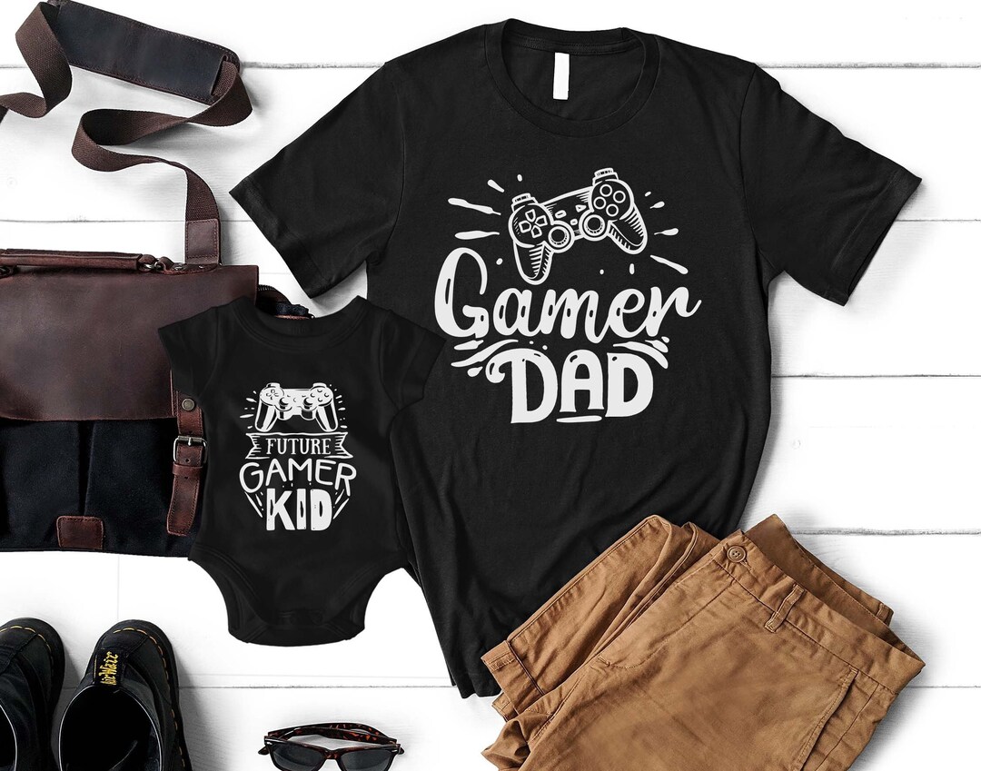 Gamer Dad & Future Gaming Kid, Funny Father's Day Gift, Dad and Baby ...