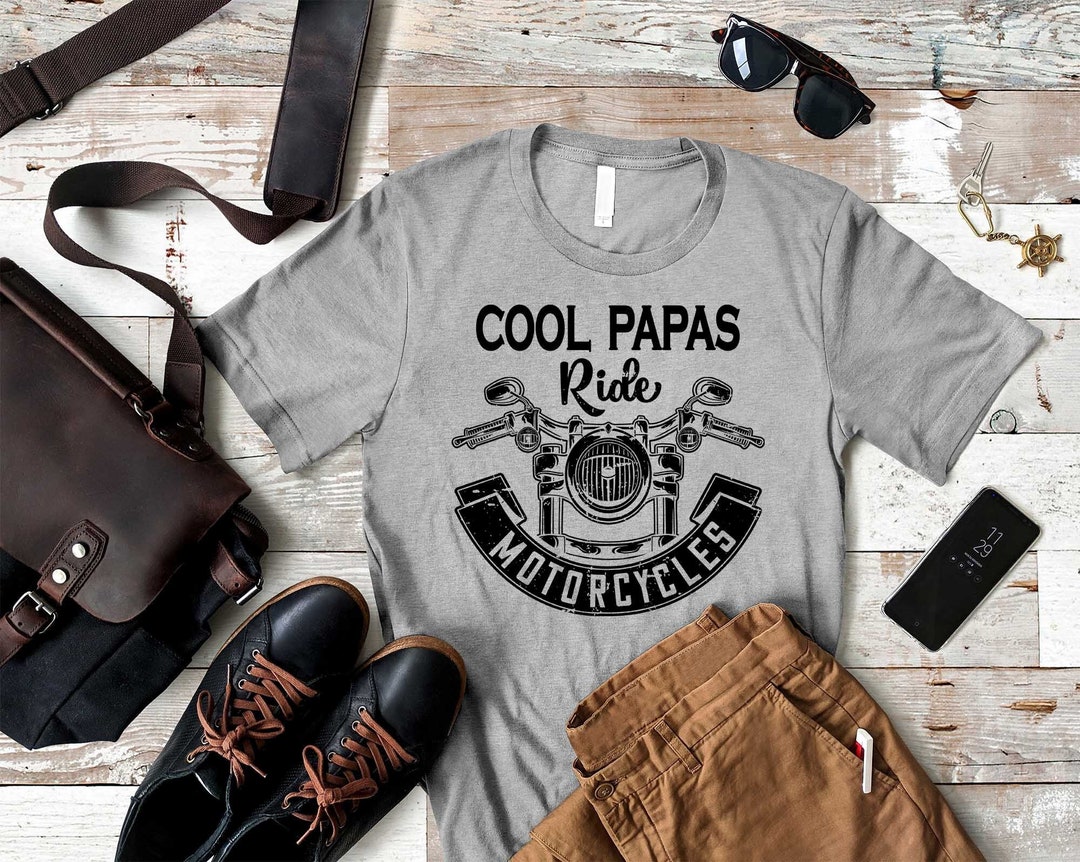 Camisa de motocicleta Cool Papas Ride, camisa de abuelo motociclista ...