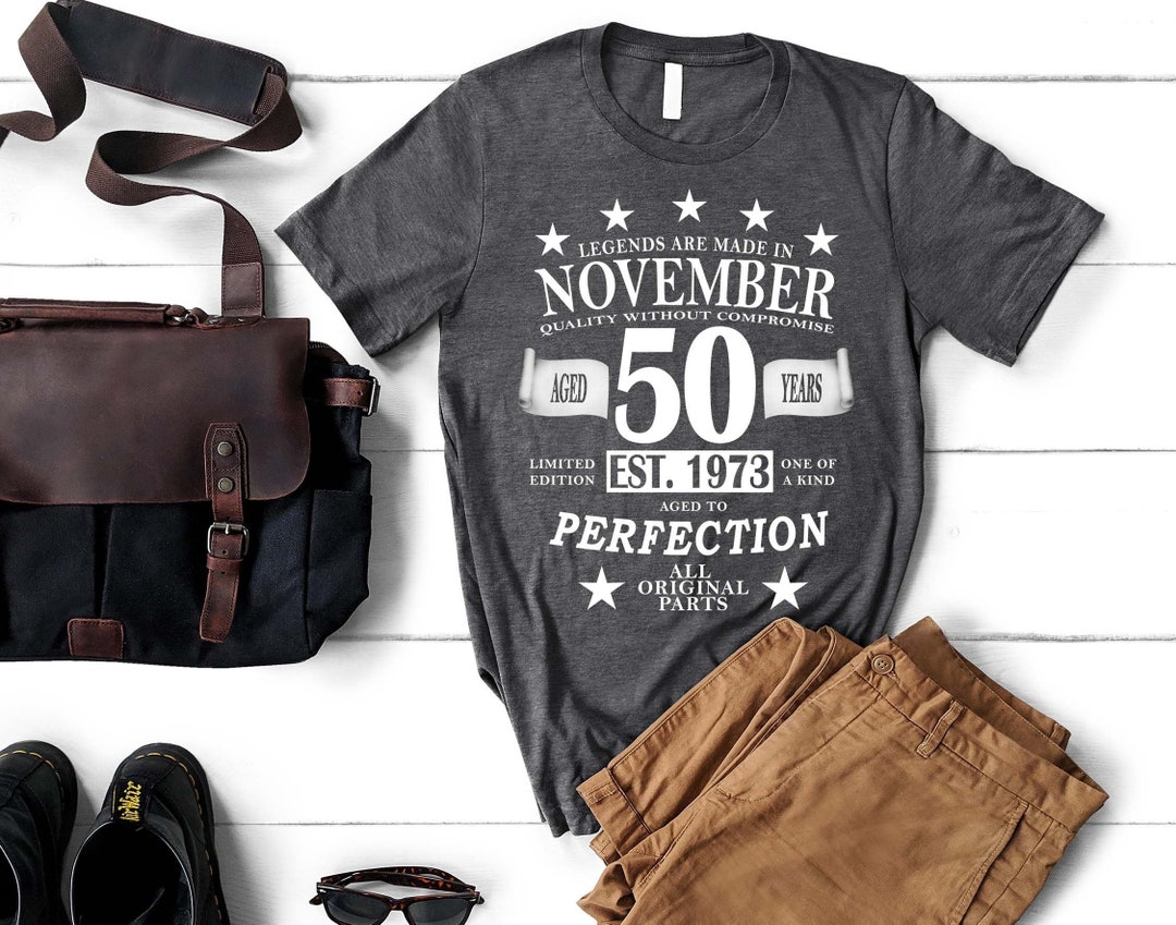 Big 50th Birthday Shirt, Born 1973, Legendary 50th Birthday T-shirt ...