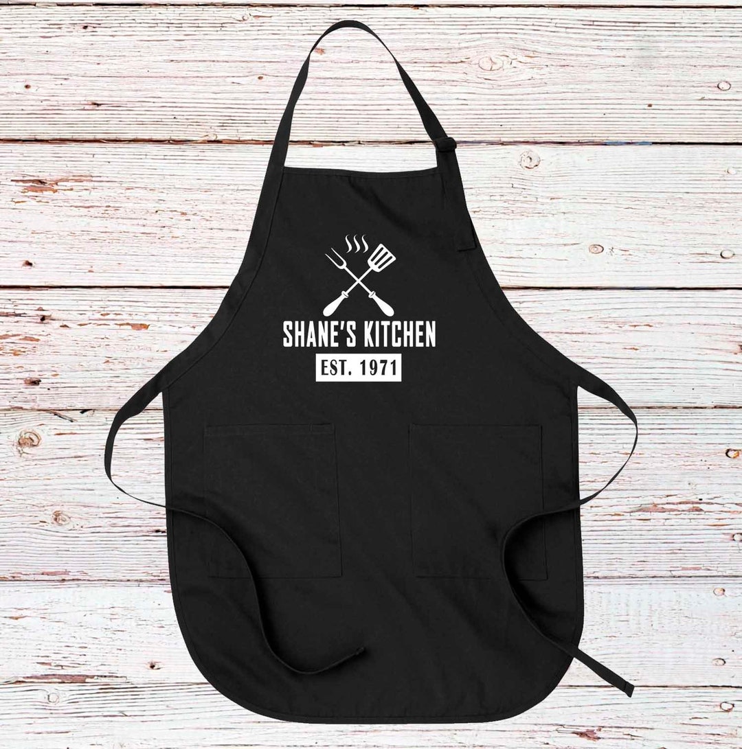Personalized BBQ Apron, Custom Kitchen Gift for Him - Etsy