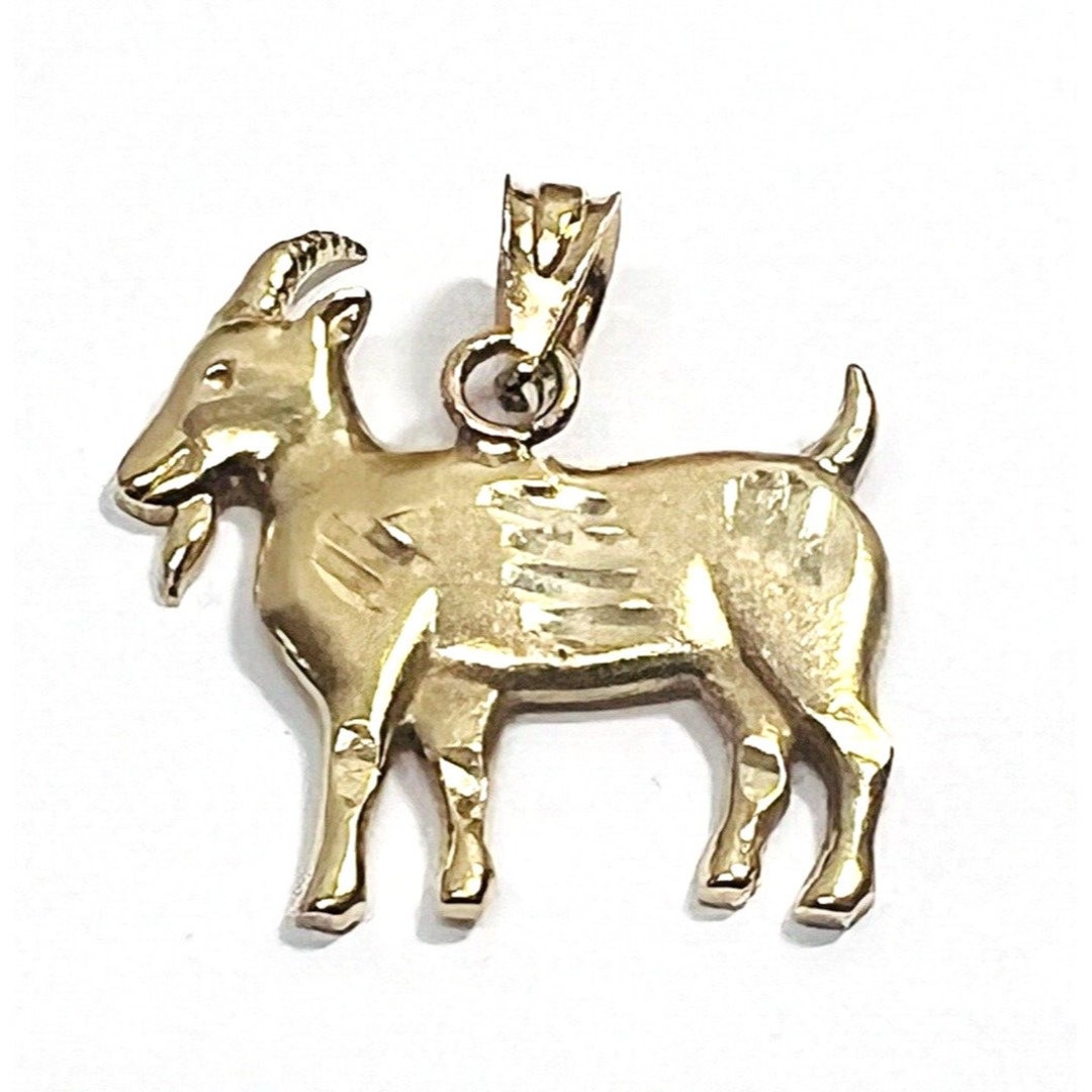 Beautiful 10K Solid Yellow Gold GOAT Charm Pendant Free Shipping - Etsy