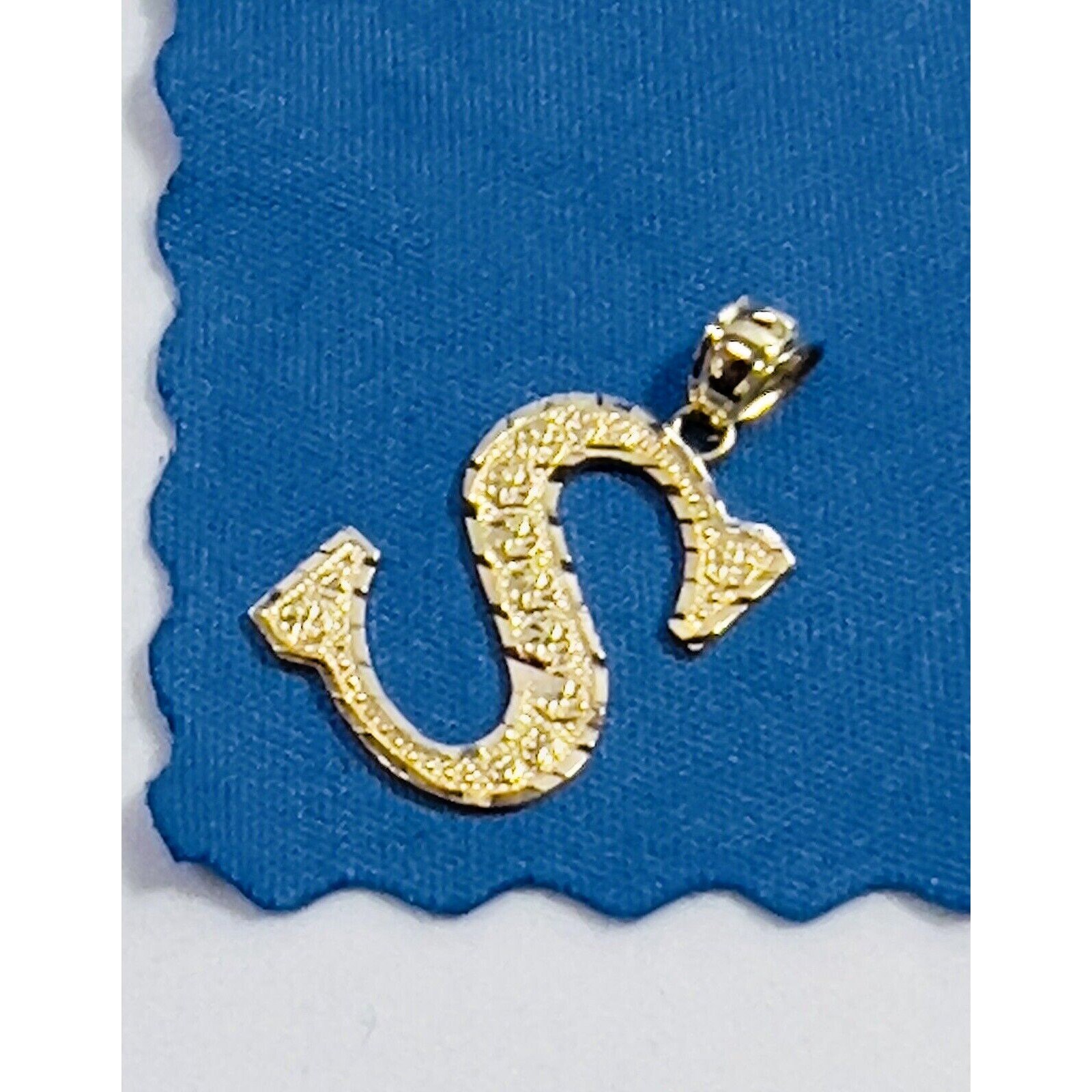 Stunning 10K Solid Yellow Gold Initial S Charm Pendant Free Shipping - Etsy
